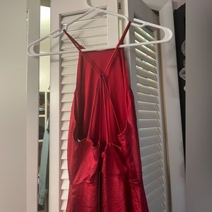 Lulus | Dresses | Lulus Red Long Satin Dress | Poshmark